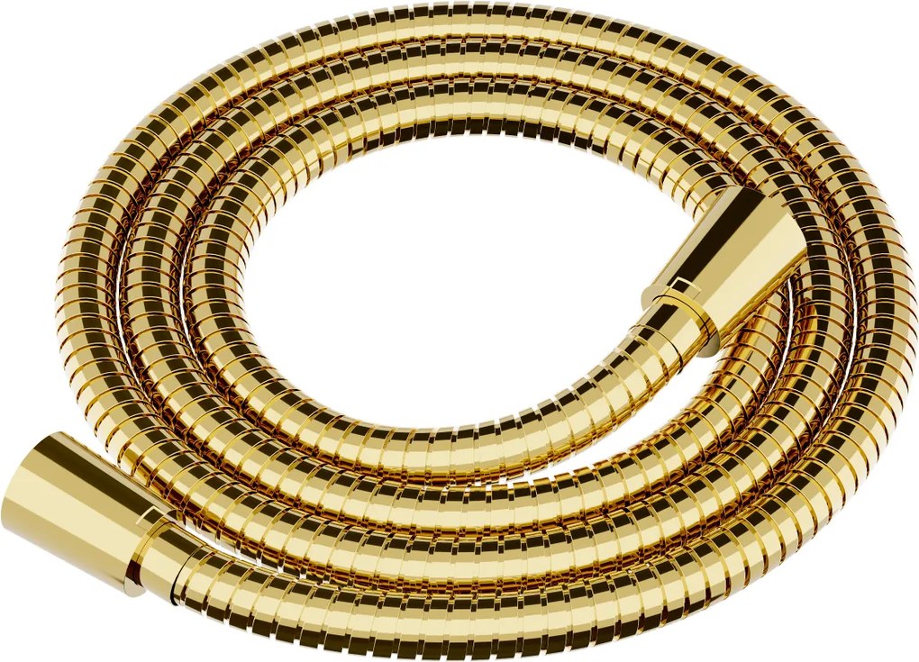 Mexen příslušenství, Sprchová hadice 150 cm, nerezové opletení, zlatá, 79460-50