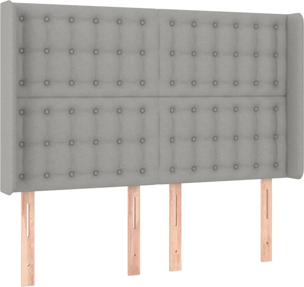 Box spring postel s matrací a LED světle šedá 140x190 cm textil 3139189