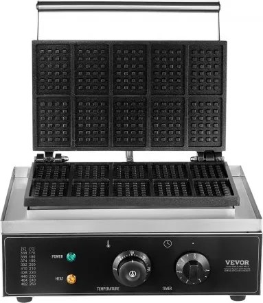10PCS Komerční vaflovač Obdélníkový vaflovač 1550 W