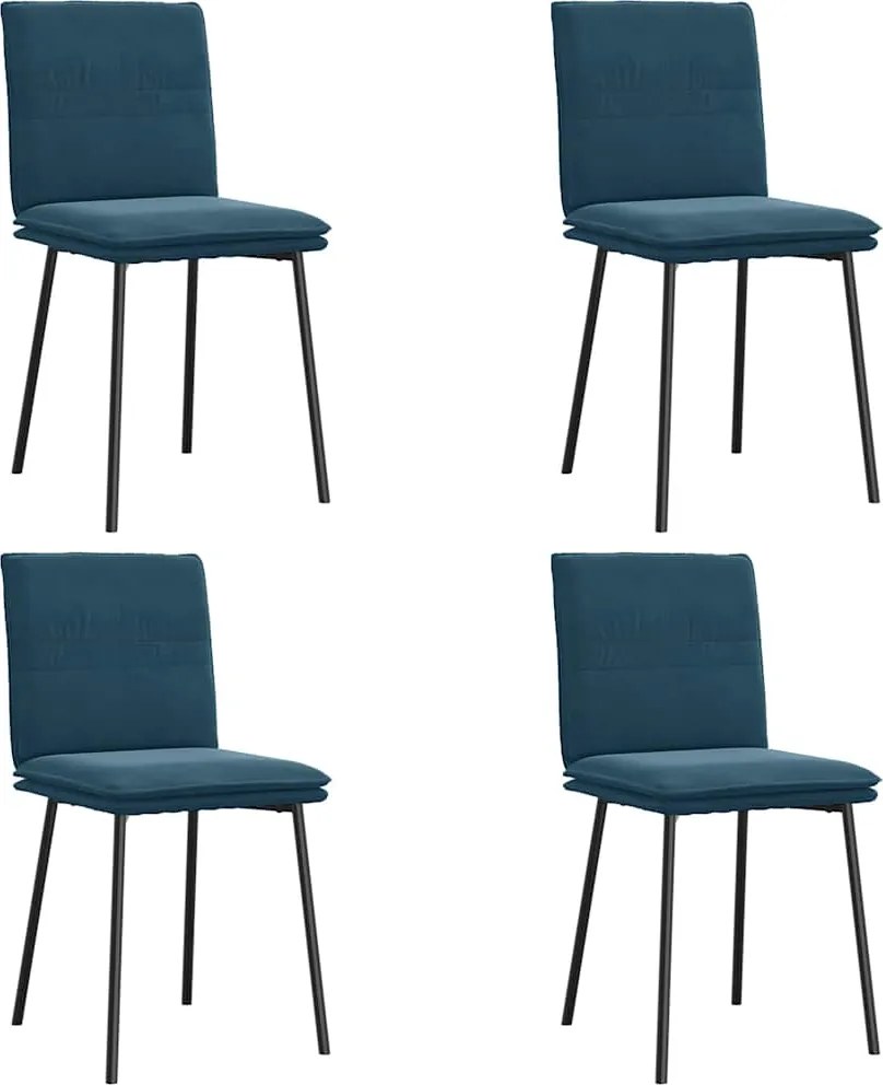 Jídelní židle 4 ks modré samet 3315354