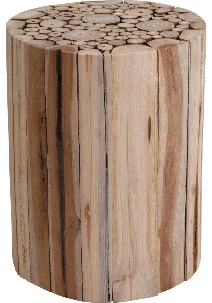 Stolička z přírodního teakového dřeva – taburet, podnožka