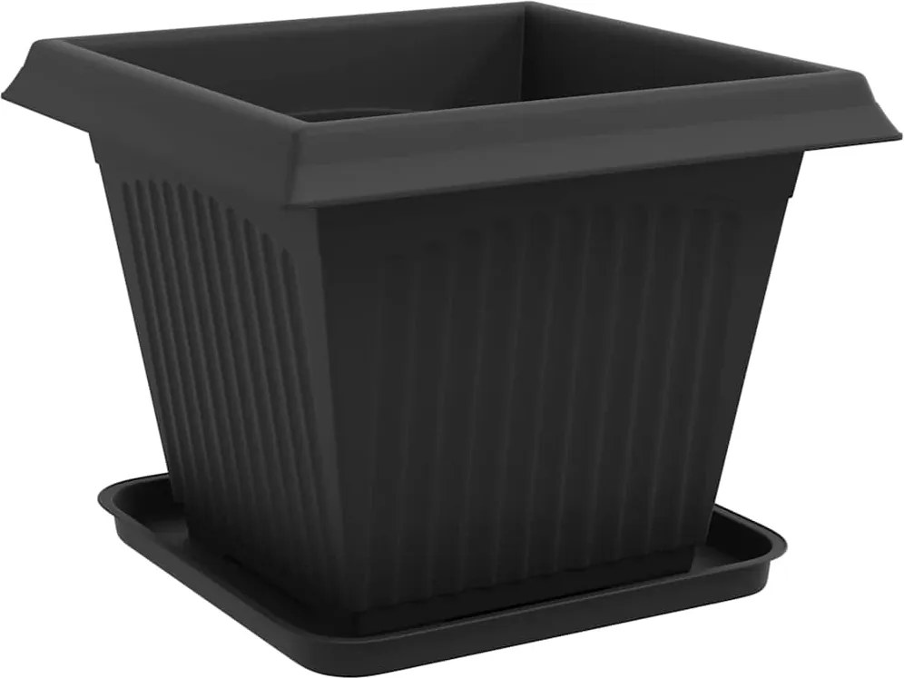 Květináče 24 ks Černá Plast 3403316