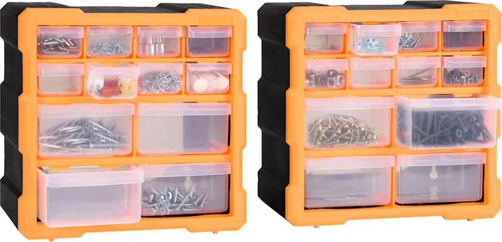 Organizéry s 12 zásuvkami 2 ks 26,5 x 16 x 26 cm 147581