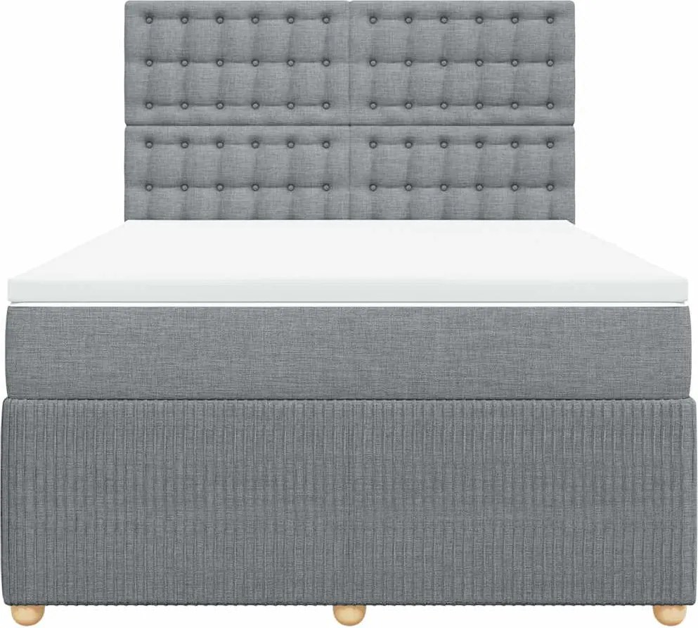 Box spring postel s matrací světle šedá 140 x 200 cm textil 3292093