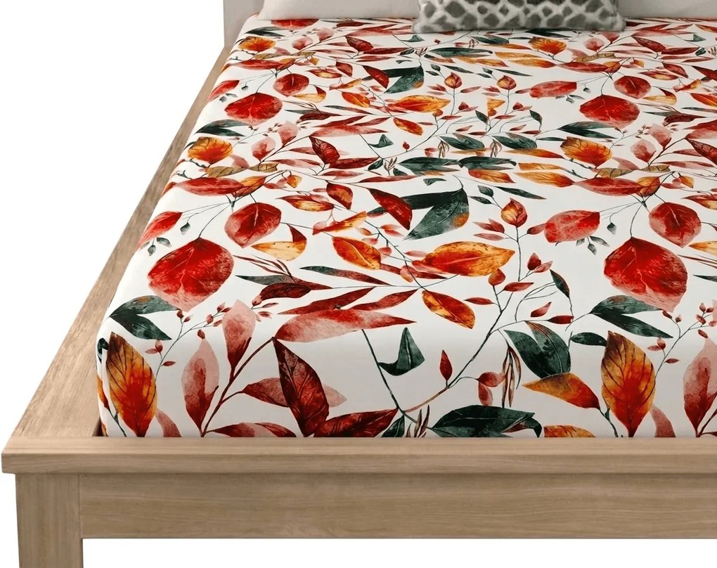 Prostěradlo z mikrovlákna AUTUMN LEAVES barevné 90x200 cm