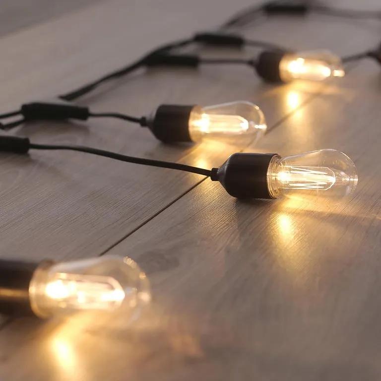 Světelný řetěz s 10 LED podlouhlými žárovkami 8 m