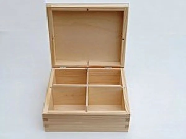 Dřevěná krabička na čaj - kočičí