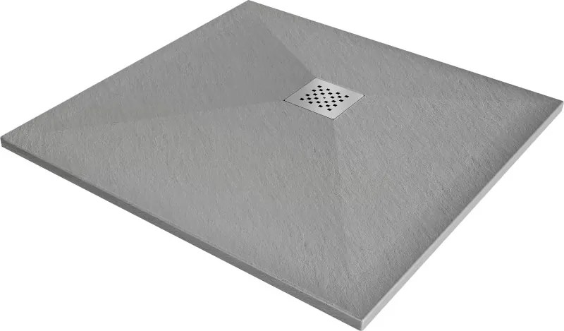 Mexen Stone+ kompozitový čtvercový sprchový kout 100 x 100 cm, šedý-beton - 44611010