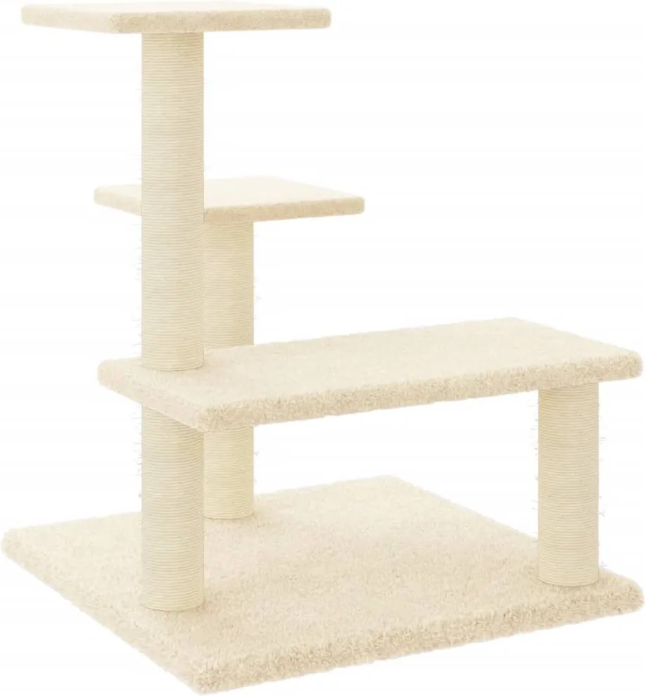 Škrabadlo pro kočky se sisalovými sloupky krémové 61 cm 172085