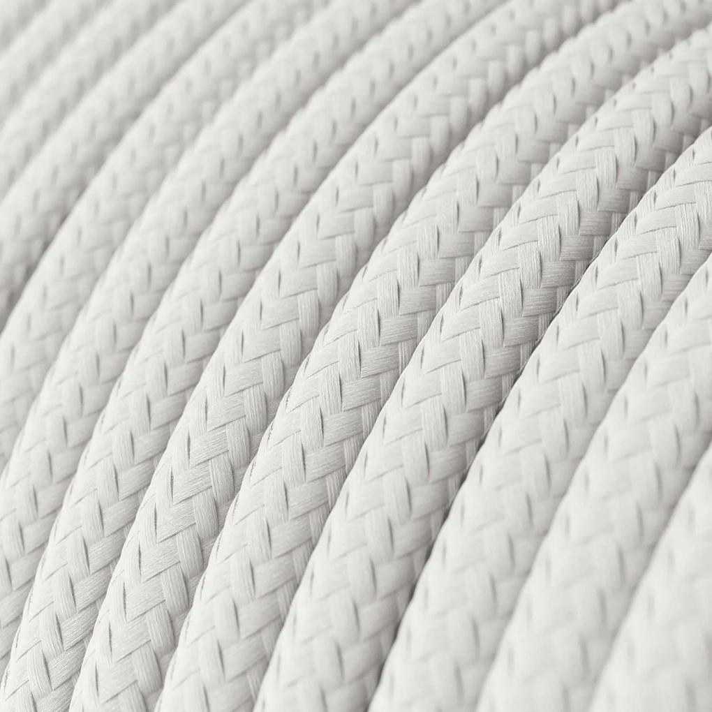creative cables Závěsná lampa s textilním kabelem, stínidlem Tub-E14 a kovovými detaily Barva: Bílá