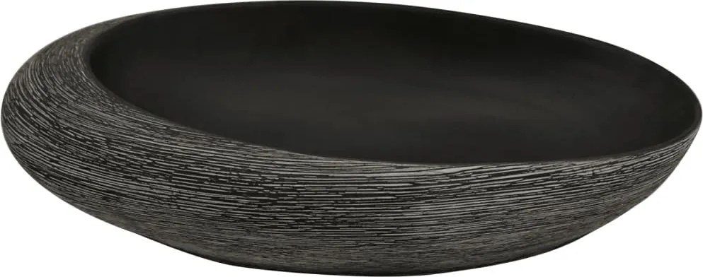 Umyvadlo na desku šedé a černé oválné 59 x 40 x 14 cm keramika 155091