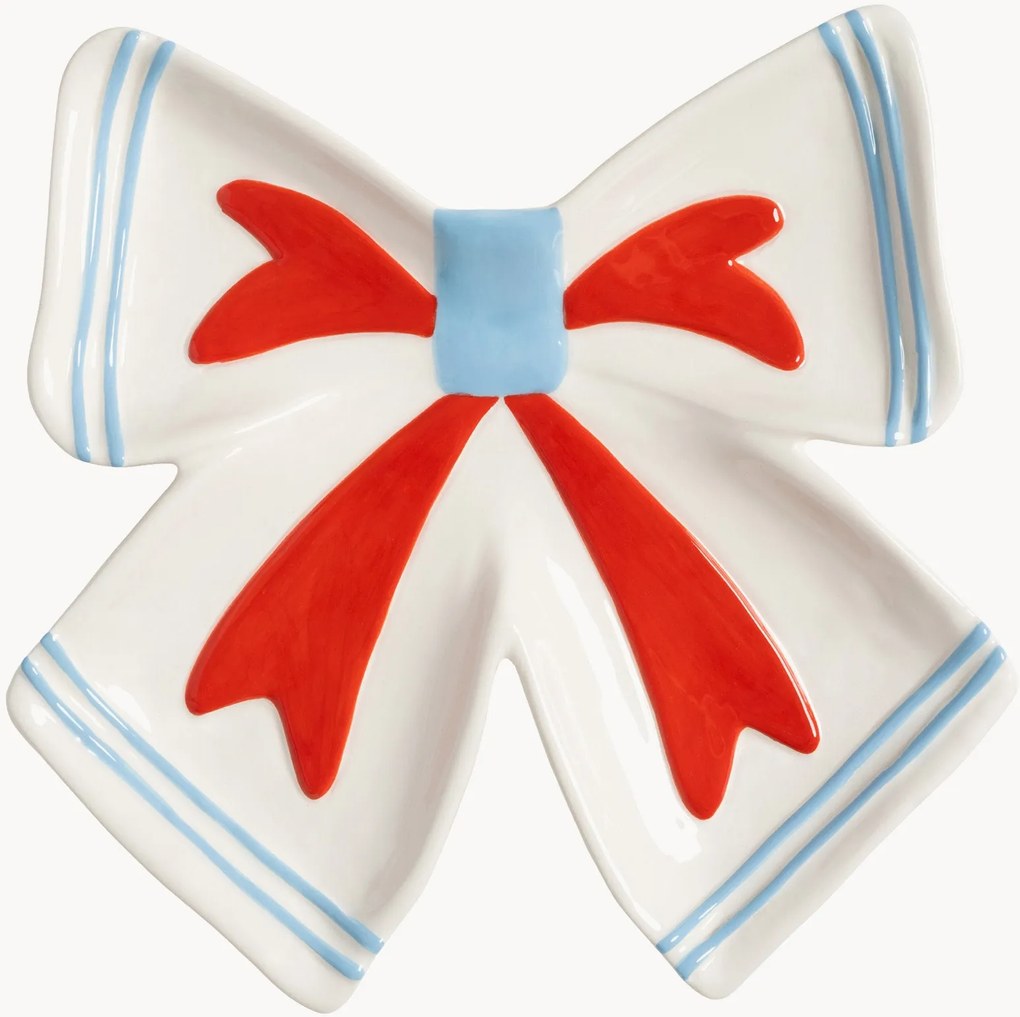 Ručně malovaný servírovací talíř z dolomitu Ribbon
