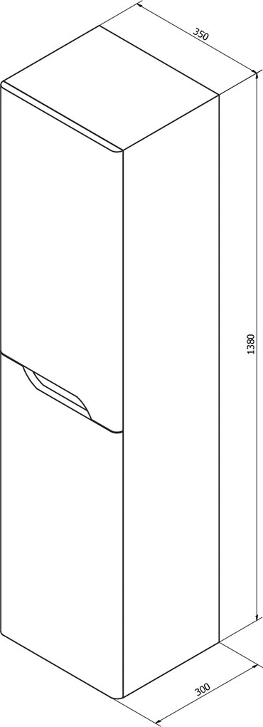 Sapho MEDIENA skříňka vysoká 35x140x30cm, 2x dvířka, levá/pravá, bílá mat/bílá mat MD350