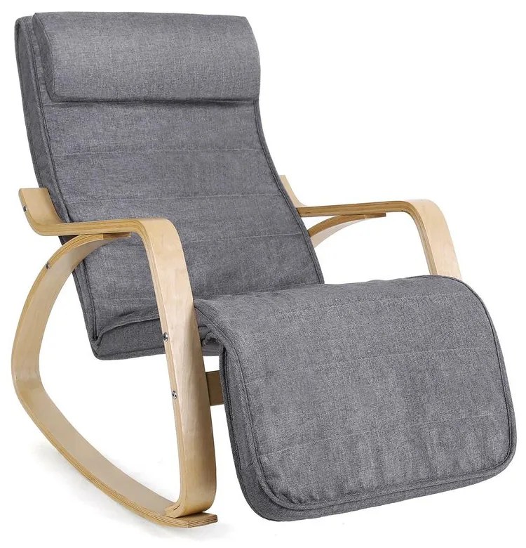 Houpací křeslo, lenoška SWING nosnost 150kg, 67x115x91cm, šedá SongmicsHome