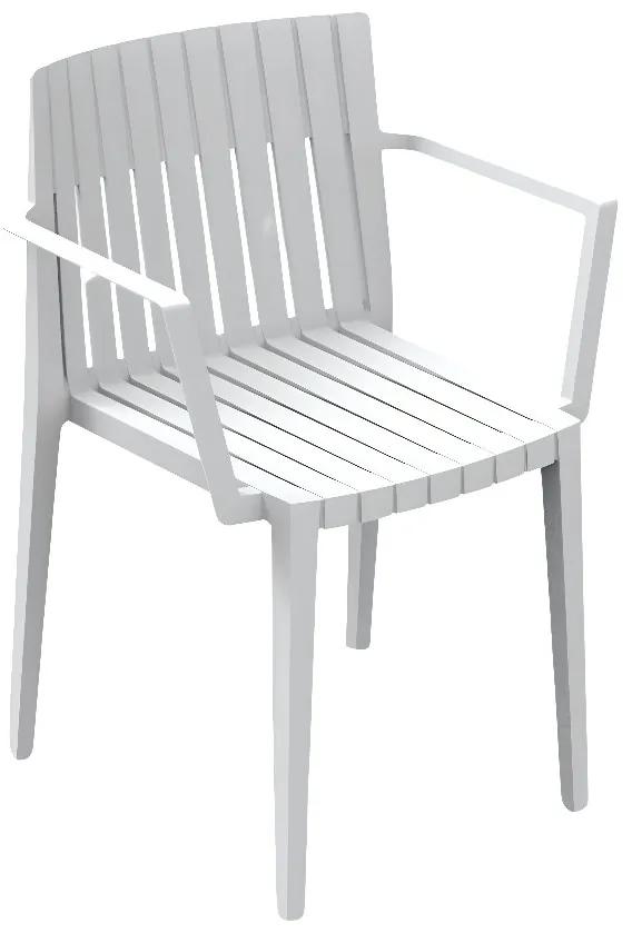 OnaDnes -20% VONDOM Bílá plastová zahradní židle SPRITZ s područkami