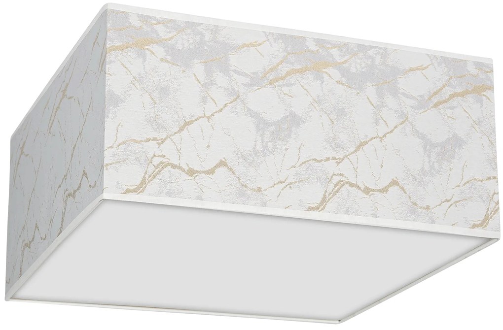 Stropní svítidlo Senso Square, 1x bílé/zlaté textilní stínítko, (bílé plexisklo), (40 cm)