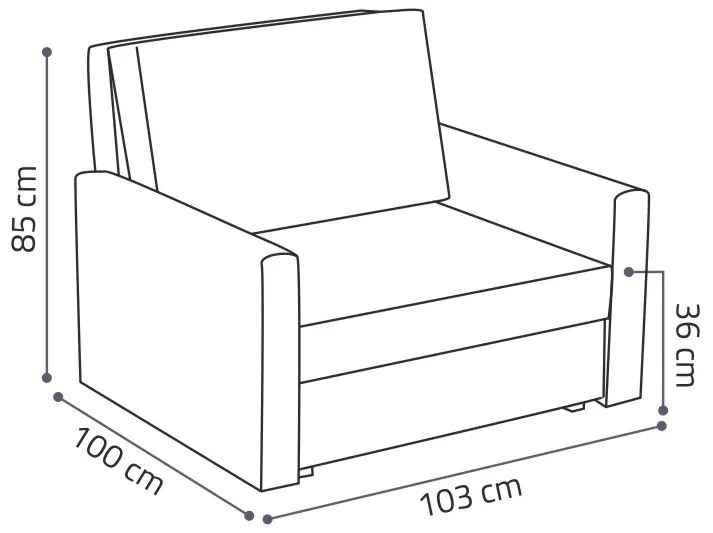 FN Rozkládací křeslo Vivian Lux I Soft šedá