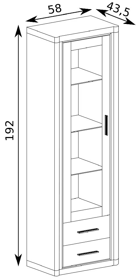 Obývací stěna s komodou DALLAS s | sestava C | 4 díly | 312 cm + 97 cm | sonoma