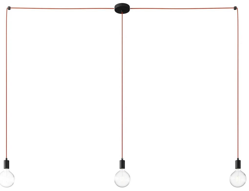creative cables Svítidlo Spider se 3 závěsnými světly, textilním kabelem a kovovými komponenty Barva: Černá, Montáž: Udělej Si Sám Sada