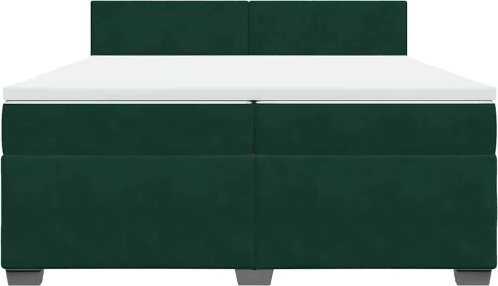 Box spring postel s matrací tmavě zelená 200x200 cm samet 3288699