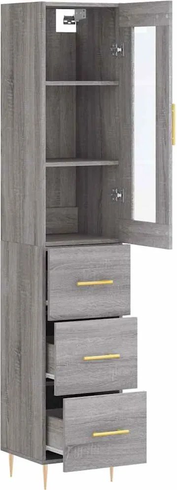 Skříň highboard šedá sonoma 34,5 x 34 x 180 cm kompozitní dřevo 3199231