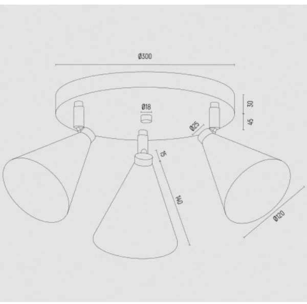 Argon 6244 - Bodové svítidlo LUCINDA 3xE14/7W/230V černá