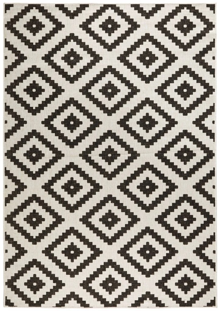 Hanse Home, Kusový koberec Twin-Wendeteppiche 103129 schwarz creme – na ven i na doma, 80x250, černobílá, chodba / předsíň