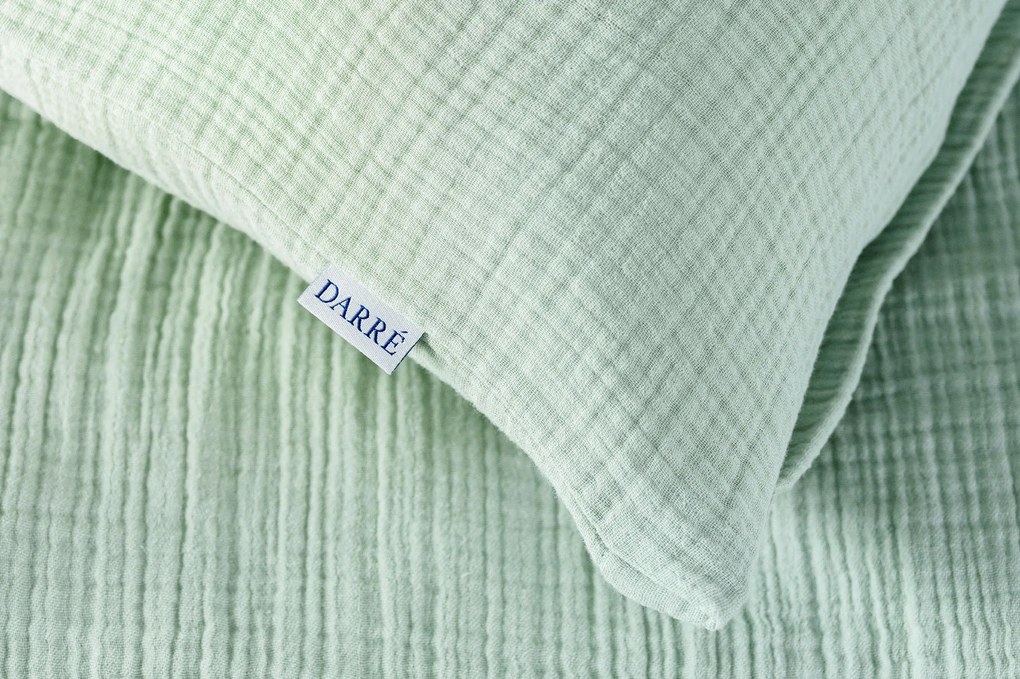 Celoroční mušelínové prodloužené povlečení Salvia - GOTS Velikost: 140 x 220 + 70 x 90
