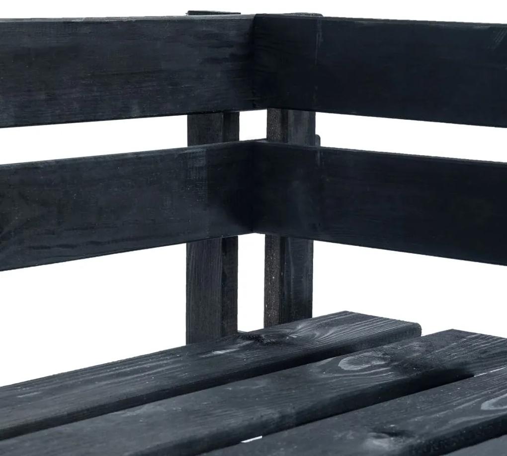 Zahradní rohová lavice z palet dřevo černá