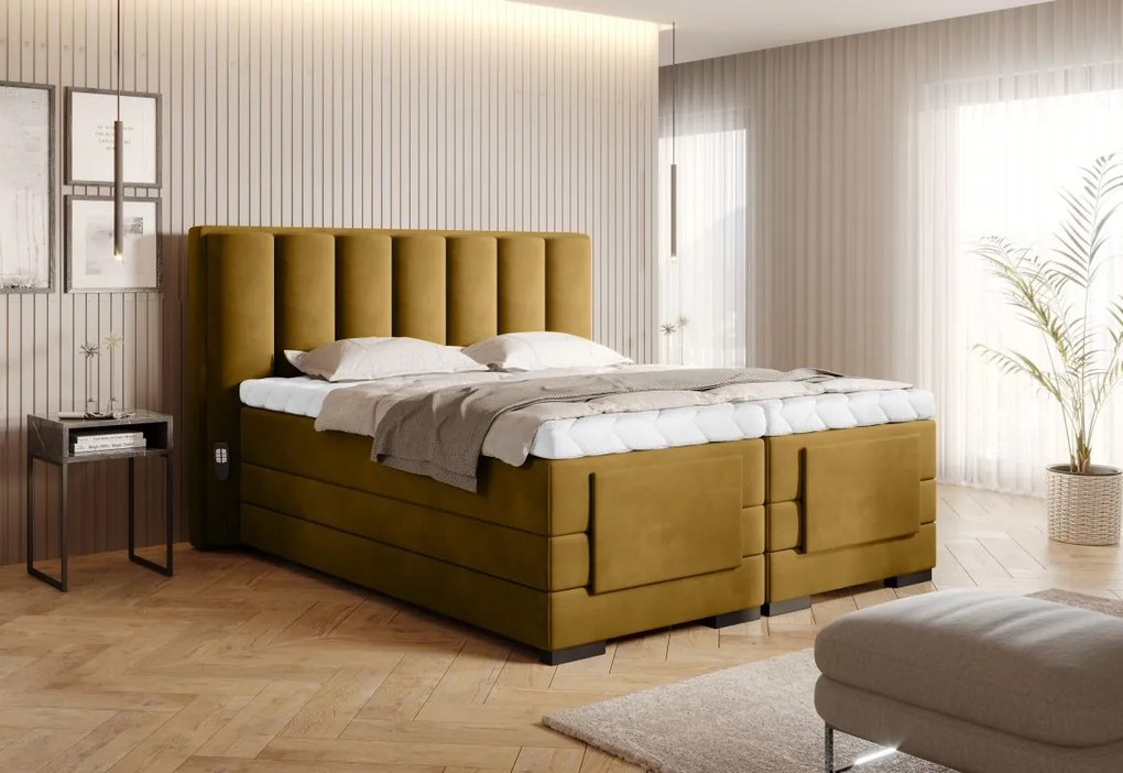 dvojlůžko boxspring VEROS - Loco 45 - 140x200cm - polohovatelné