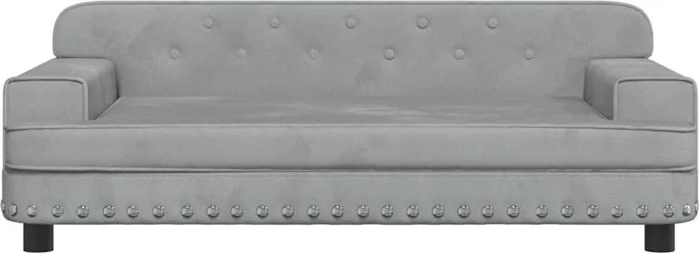 Pelíšek pro psy světle šedý 90 x 53 x 30 cm samet 171869
