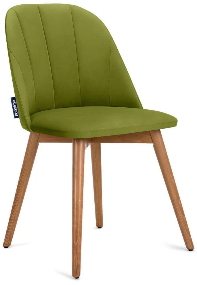 Konsimo Sp. z o.o. Sp. k. Jídelní židle BAKERI 86x48 cm světle zelená/světlý dub KO0075