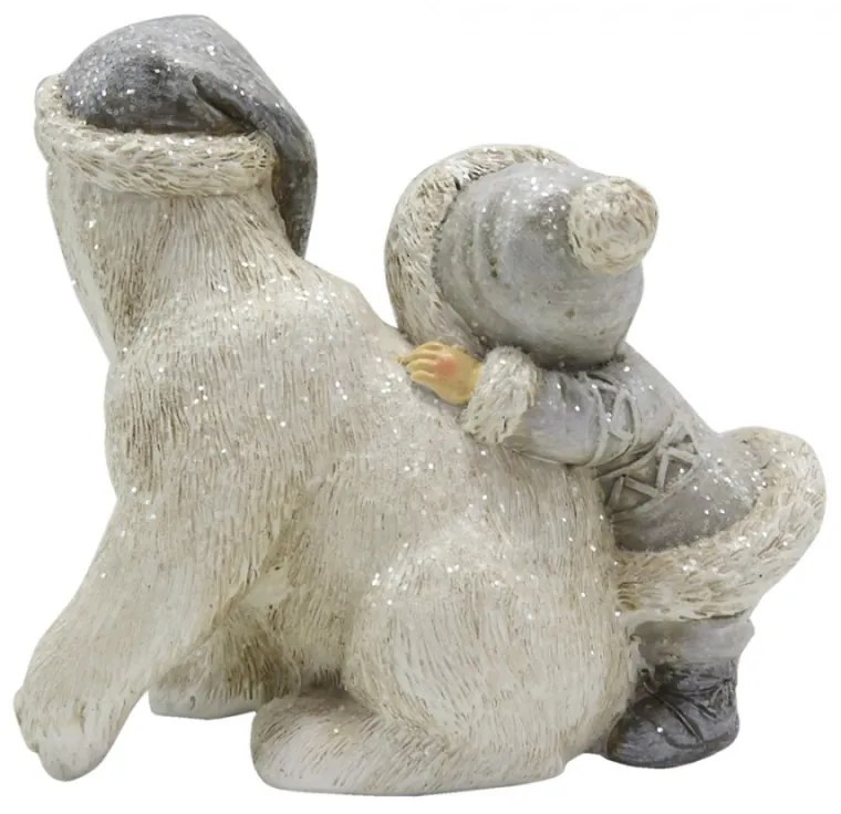 Dekorace děvče objímající medvěda – 11x6x11 cm