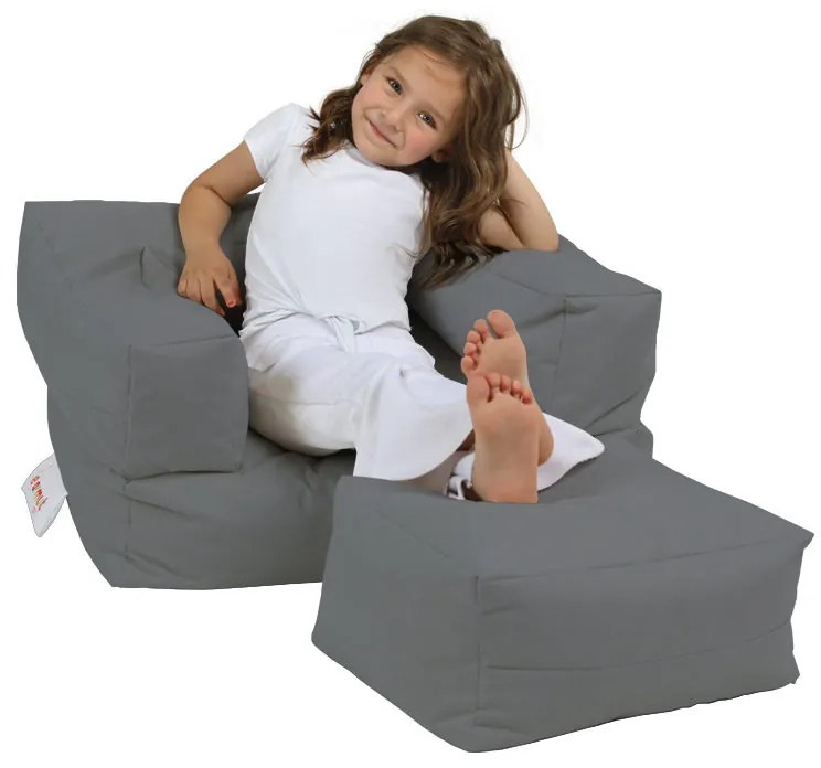 Atelier del Sofa Zahradní sedací vak Kids Single Seat Pouffe - Fume, Kouřová