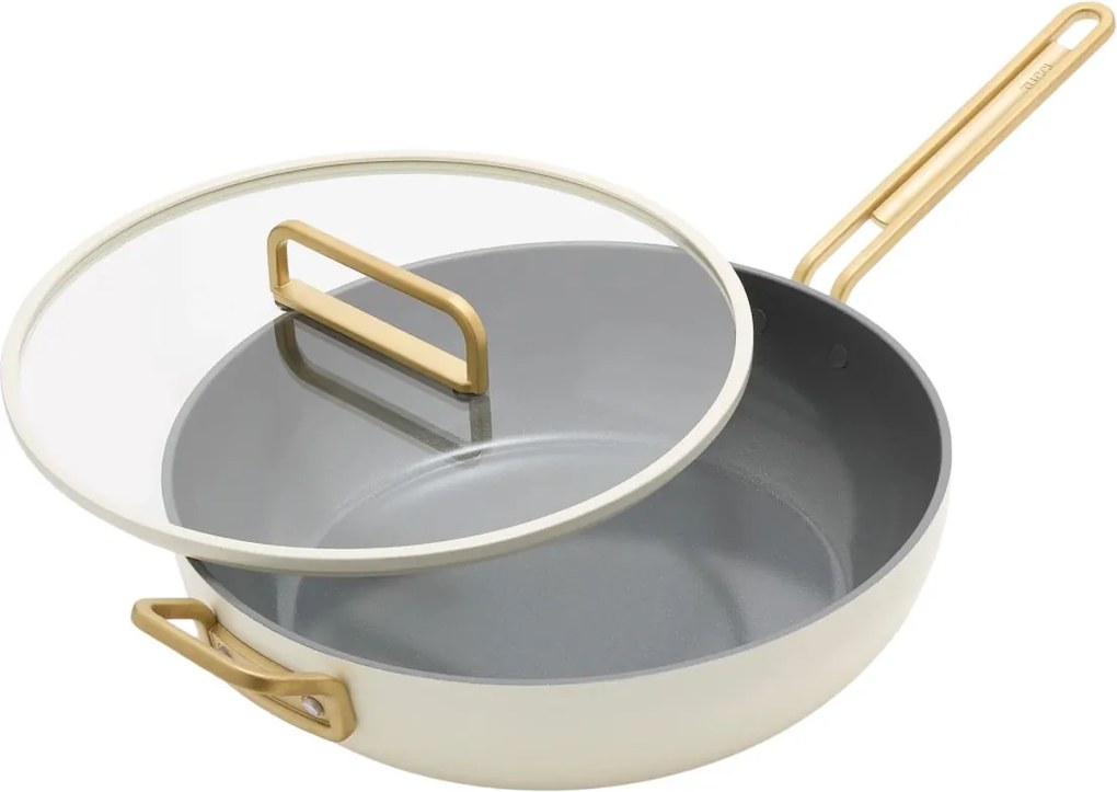 GreenPan Nepřilnavá keramická soté pánev s poklicí, Stanley Tucci, Ø 30 cm, krémová CC008982-004