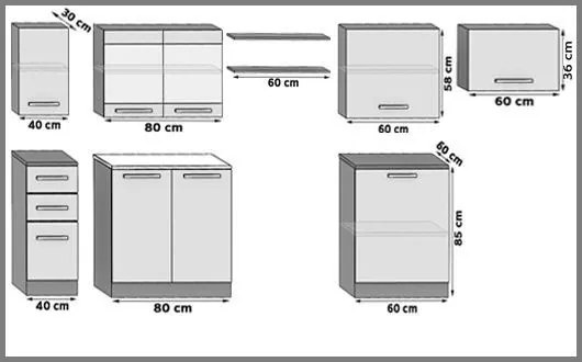 Kuchyňská linka Belini 300 cm dub sonoma s pracovní deskou Ella TOR ELLA/5/WT/DS/0/F