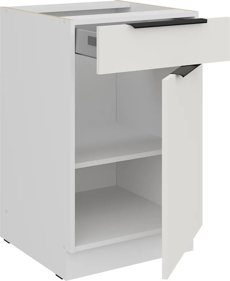 ARIA wh | dolní skříňka 50 D 1F 1S policová se zásuvkou | 50 cm | PREMIUM BOX | white