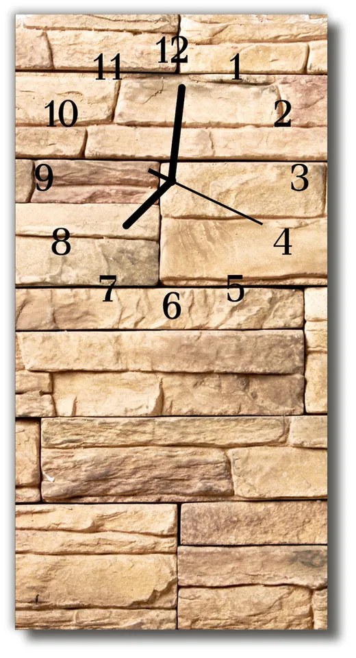 Nástěnné hodiny vertikální Kamenná zeď béžová