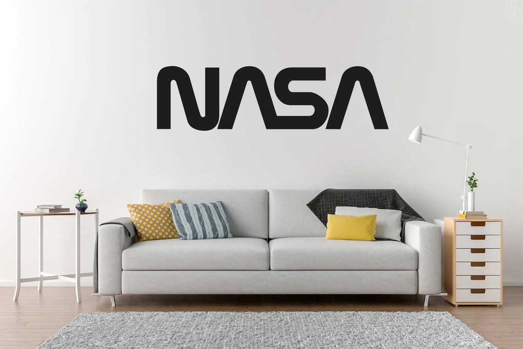 Lepy.cz Samolepka na zeď Nasa - Logo Velikost (šířka x výška): 60x16cm, Barevná varianta: Bílá