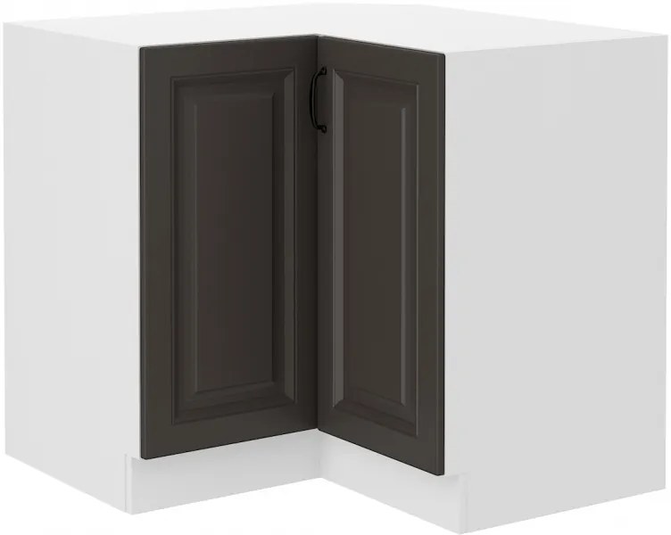 Kuchyňská skříňka Stilo 90x90 DN 1F BB korpus bílá, dvířka šedá
