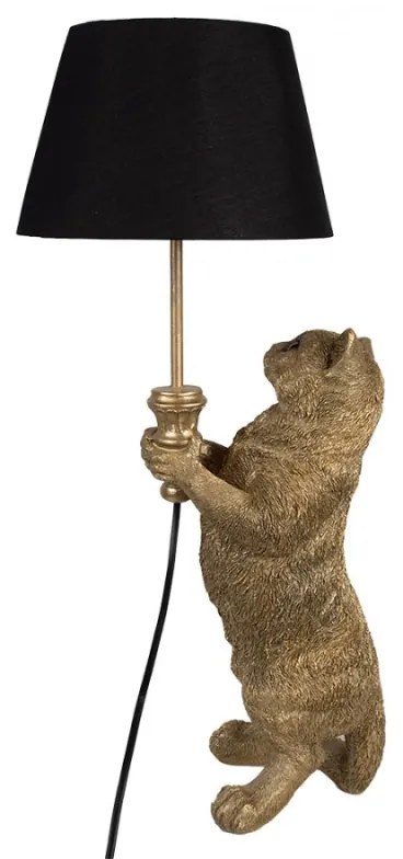 Stolní lampa ve tvaru zlaté kočky na dvou nohách – 31x24x62 cm
