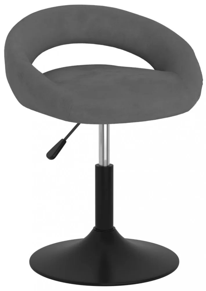 Barová židle samet / kov Dekorhome Tmavě šedá
