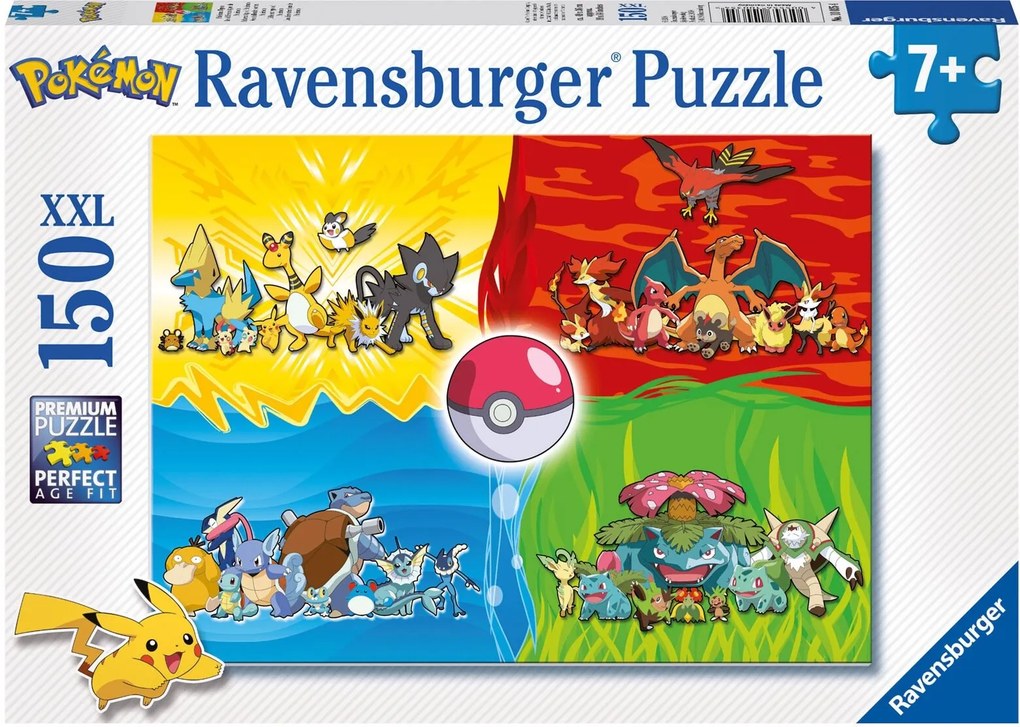 Puzzle ravensburger 100354 druhy pokémonů 150 dílků
