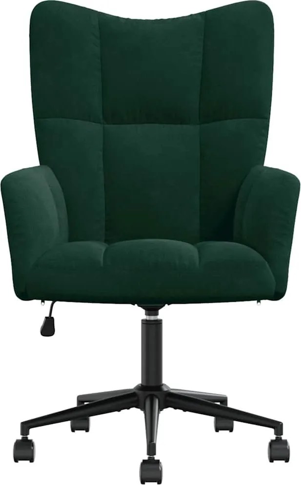 Relaxační křeslo tmavě zelené samet 328174