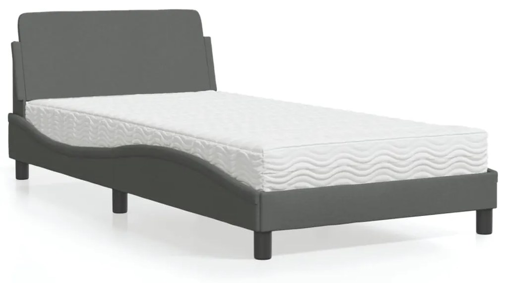 Postel s matrací Dover tmavě šedá 100 x 200 cm textil 3208345