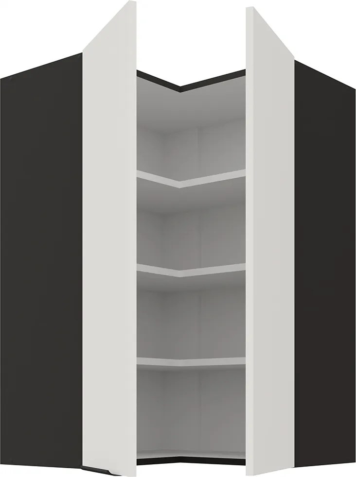 ARIA wb | horní kuchyňská skříňka 60x60 GN-90 2F (90°) rohová s policemi | VYSOKÁ | 60x60 cm | černá/bílá