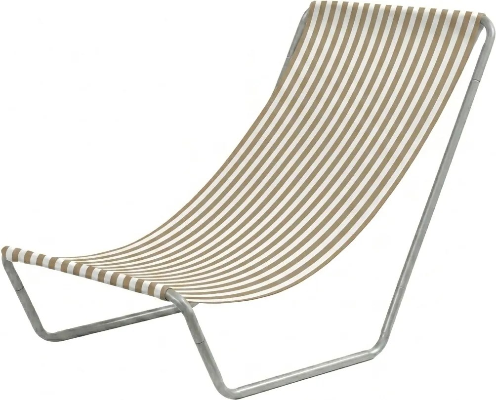 Skládací plážové lehátko SAND STRIPES, hnědé