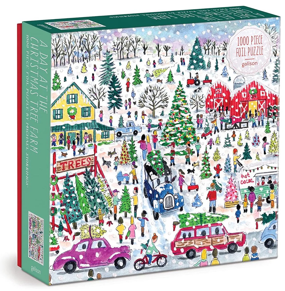 Galison Puzzle Farma s vánočními stromky 1000 dílků
