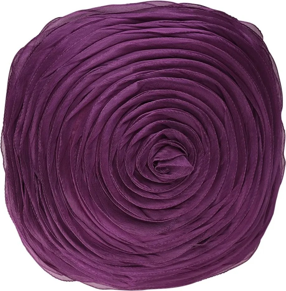 Fialový kulatý polštář ve tvaru květu Bella - Ø 40 cm