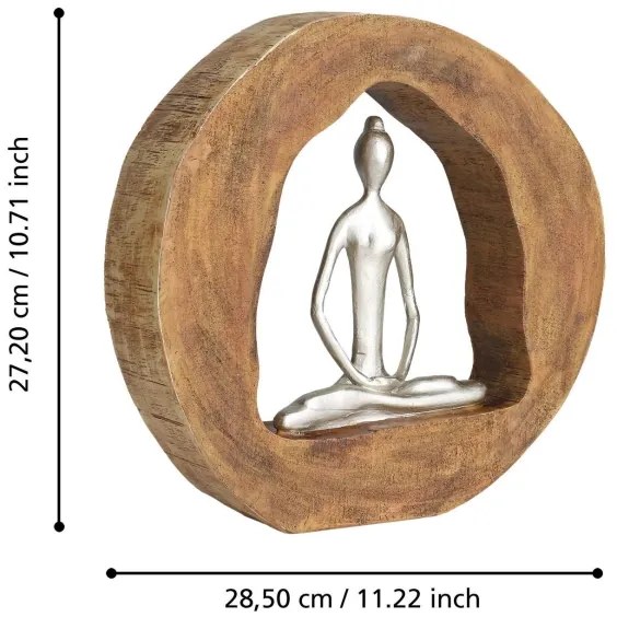 Eglo 427414 - Dekorace KEMAMAN 27,2x28,5 cm dřevo/pryskyřice